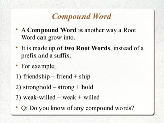 Upper Pri A - Prefixes, Roots and Suffixes | PPT