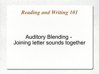 Upper primary auditory blend | PPT | Poetry | Books and Literature