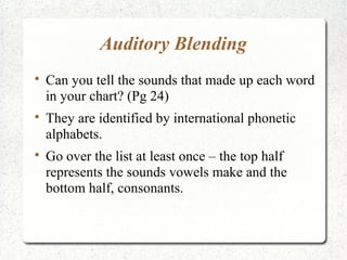 Upper primary auditory blend | PPT | Poetry | Books and Literature