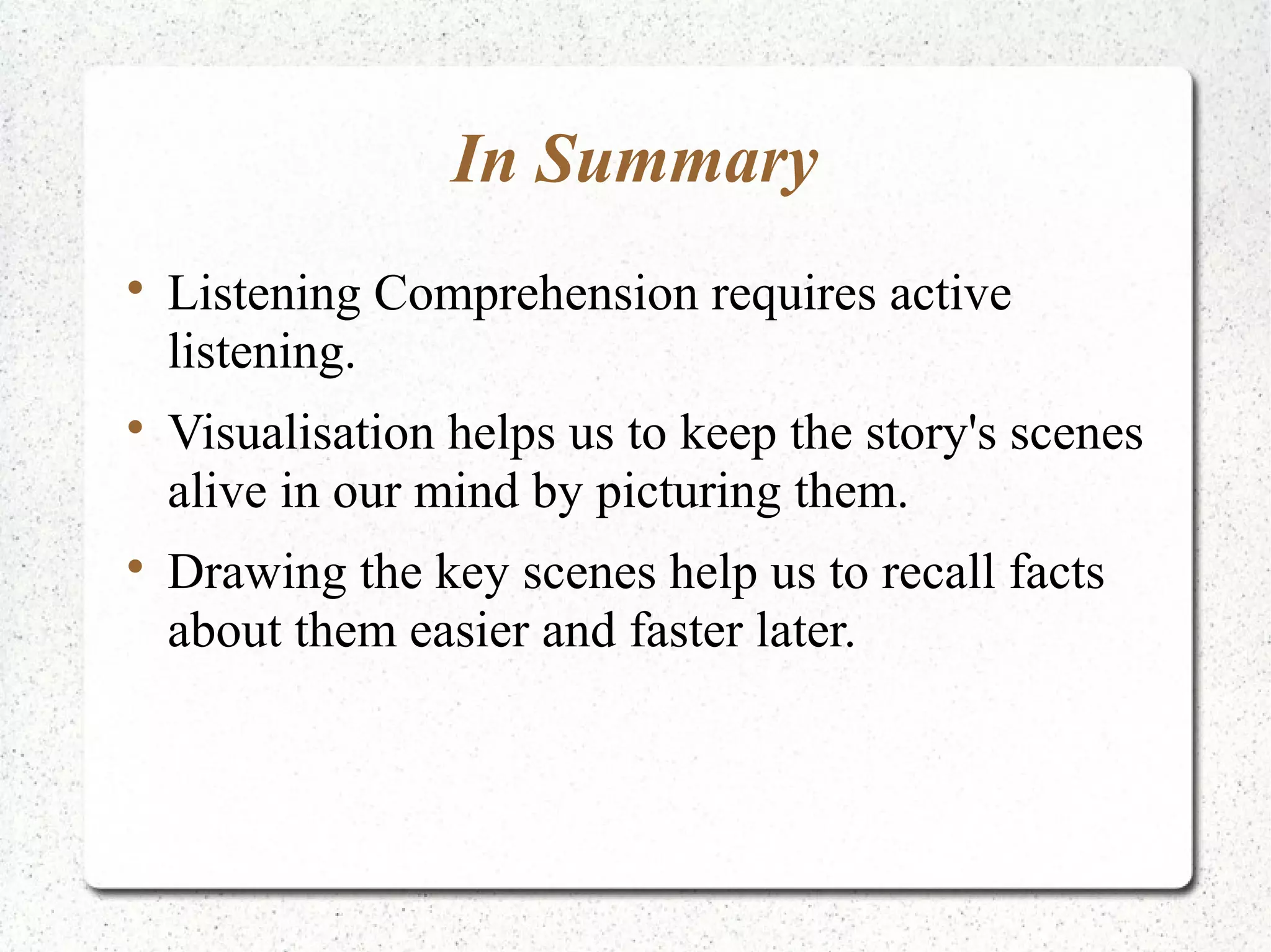 Upper primary listening comprehension (vis) | PPT