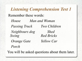 Upper primary listening comprehension (vis) | PPT