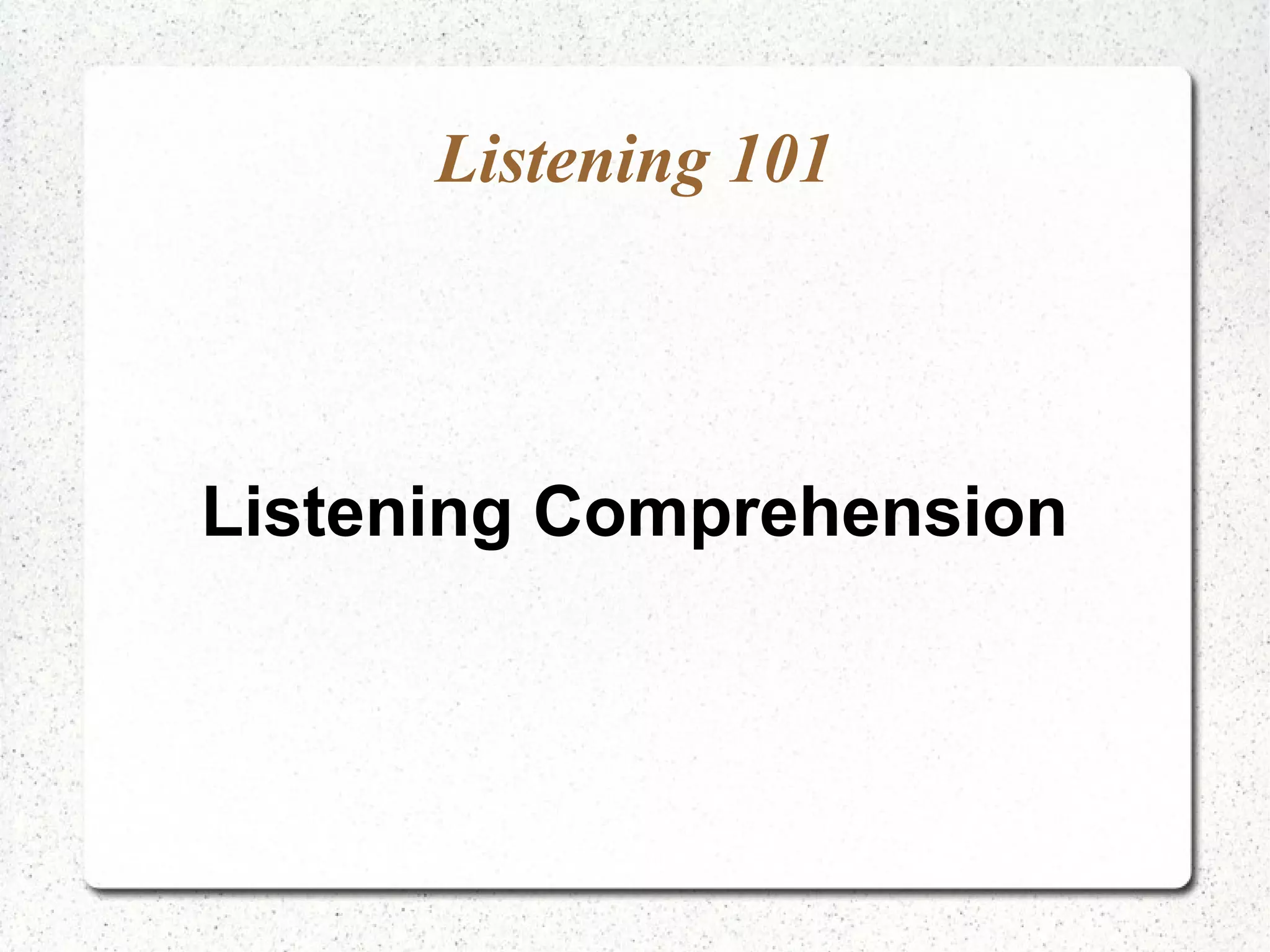 Upper Primary B - Listening comprehension (vis) | PPT