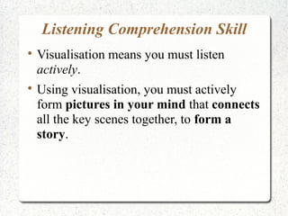 Upper Primary B - Listening comprehension (vis) | PPT