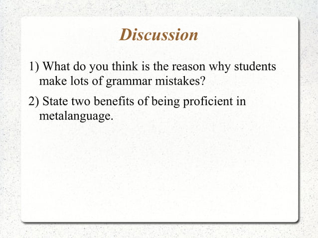 Upper Primary B - Metalanguage | PPT | Education