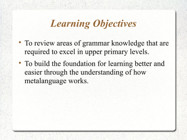 Upper Primary B - Metalanguage | PPT | Education