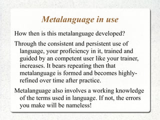 Upper Primary B - Metalanguage | PPT