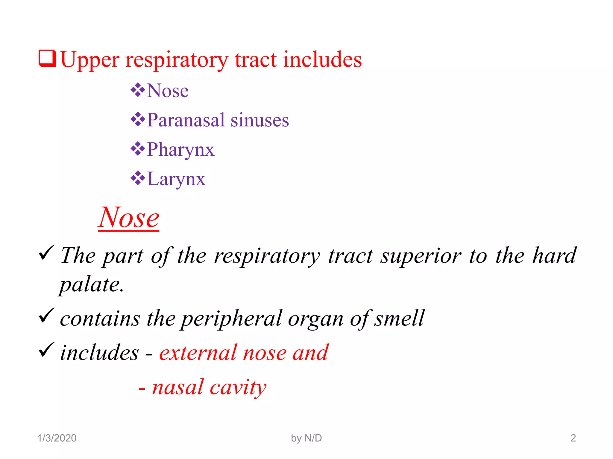 Upper respiratory system by ngatu | PPT