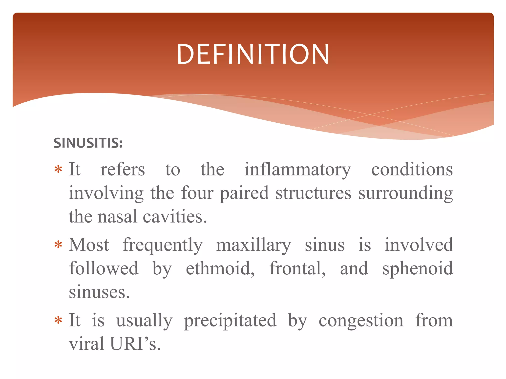 PEDIATRIC: Upper respiratory tract infectionS in children: SINUSITIS ...