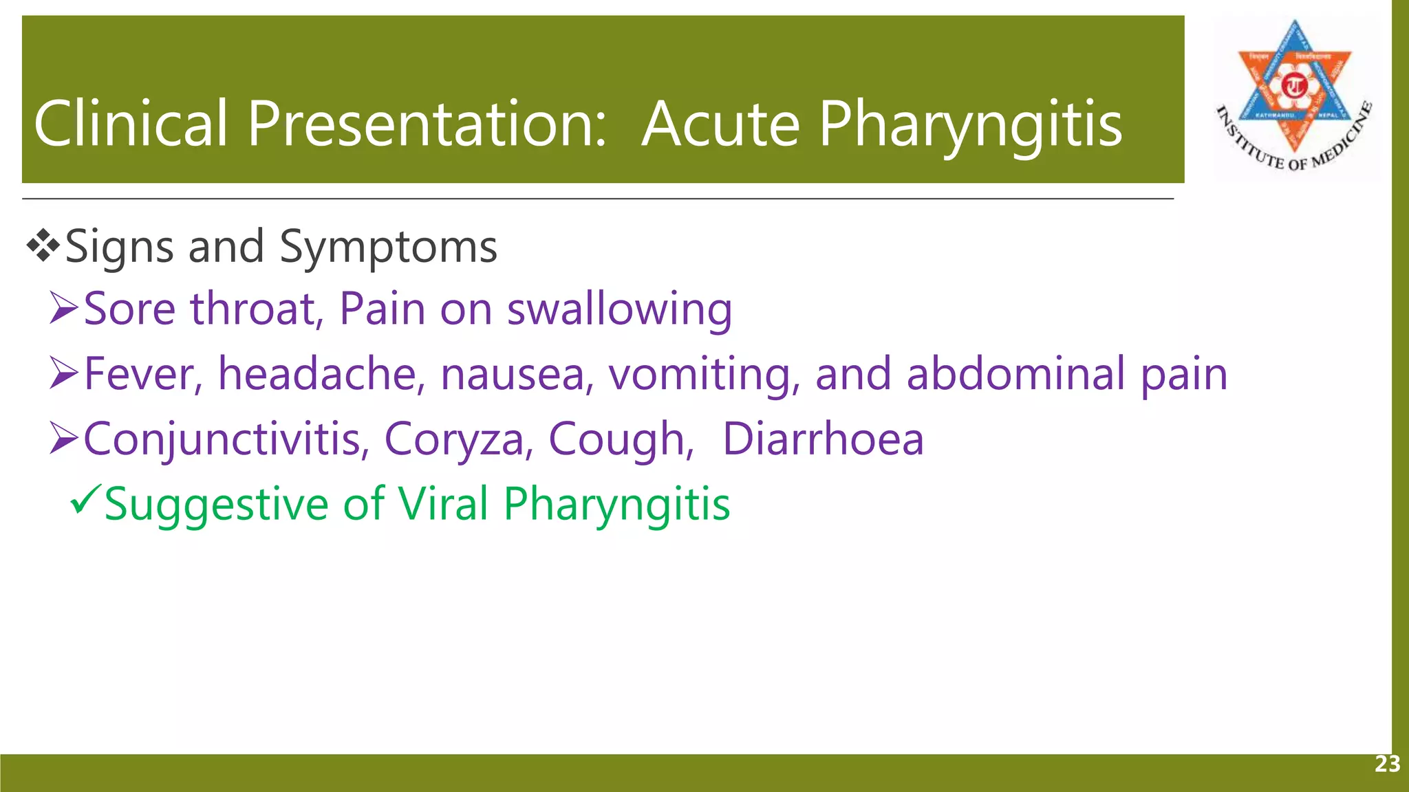 Upper respiratory tract infection pharmacotherapy | PPTX