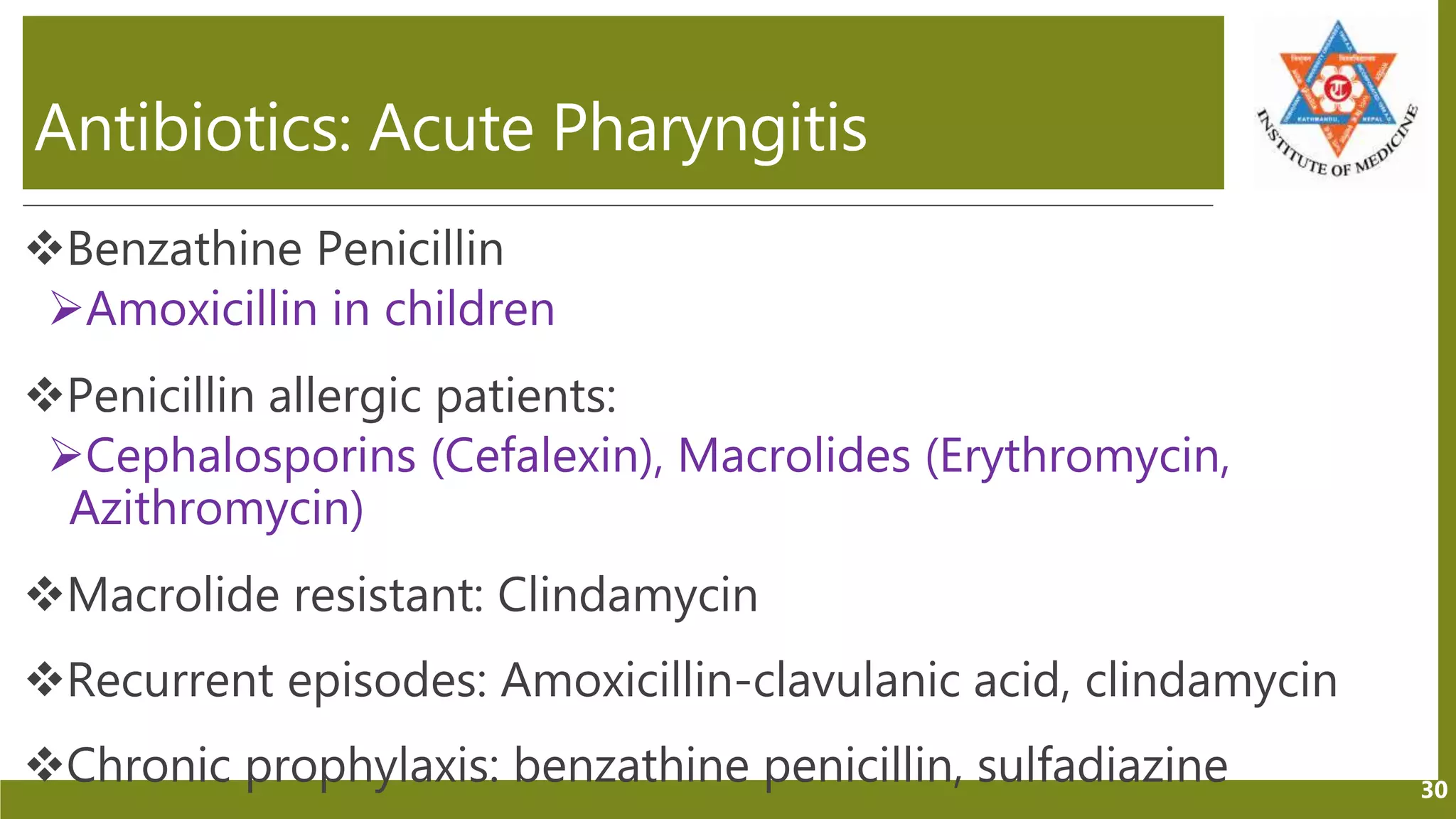 Upper respiratory tract infection pharmacotherapy | PPTX