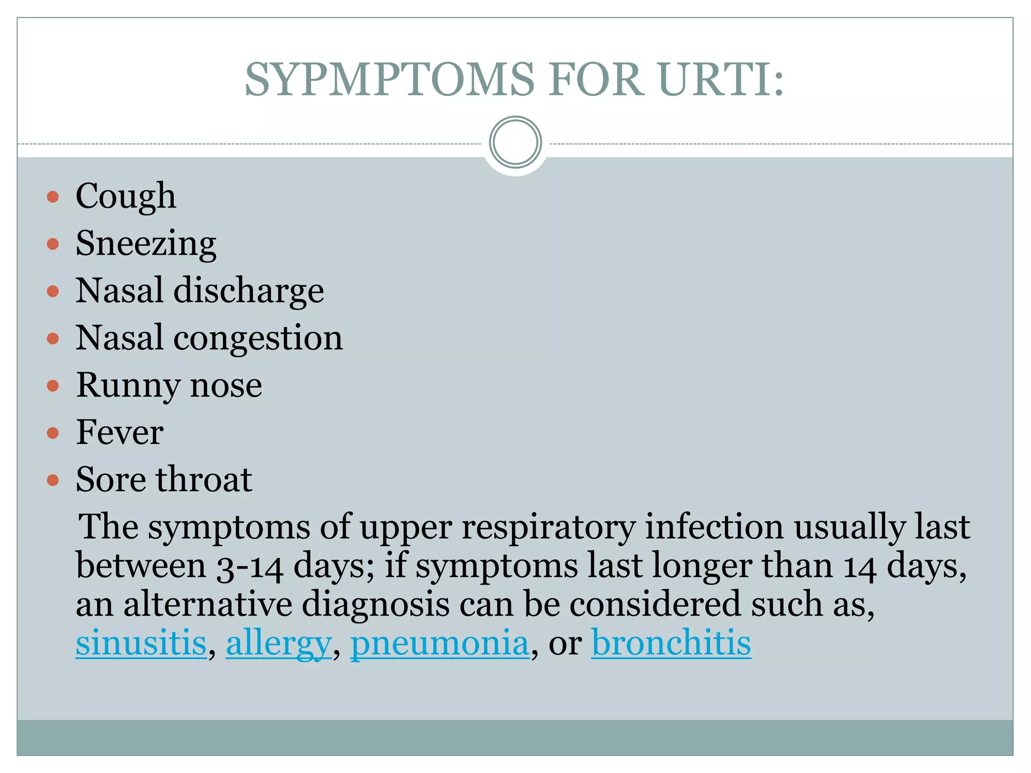 Upper respiratory tract infections | PPTX