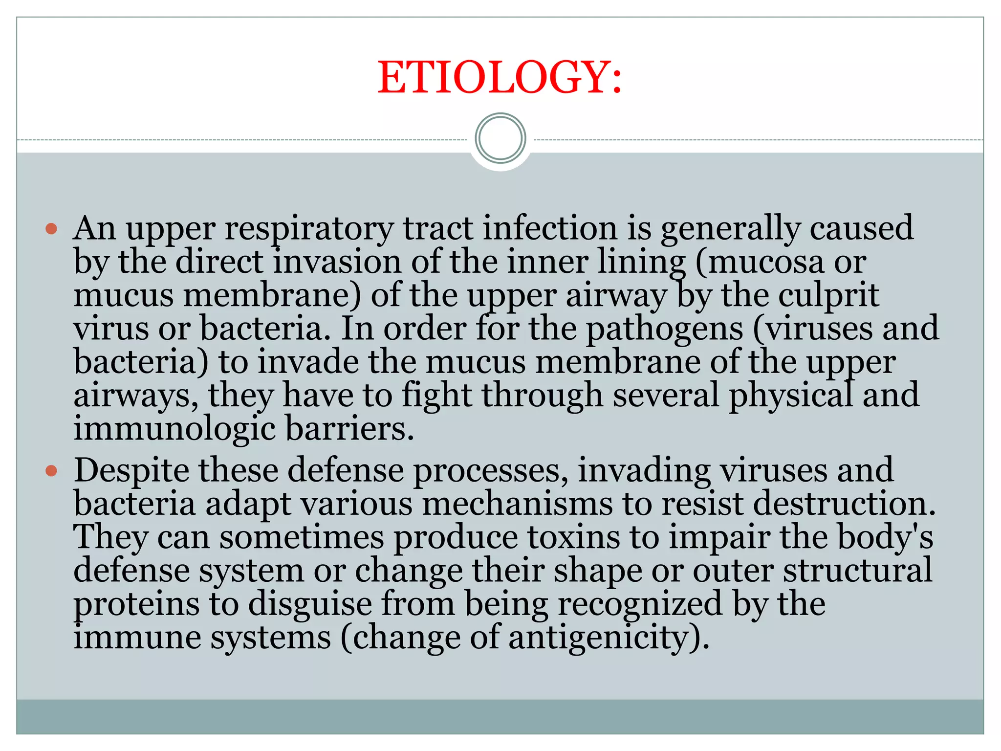 Upper respiratory tract infections | PPTX