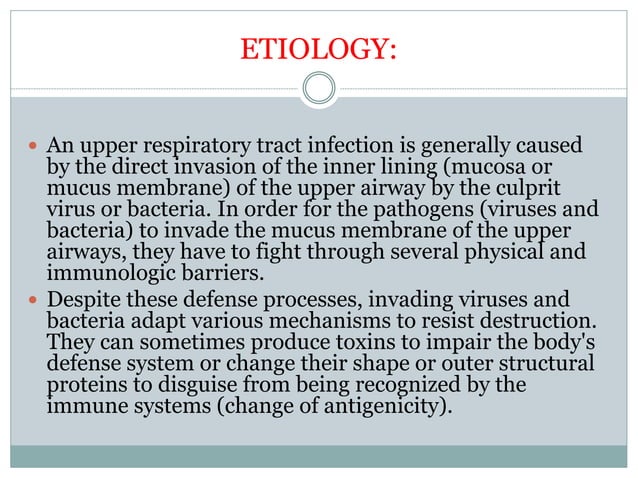 Upper respiratory tract infections | PPTX