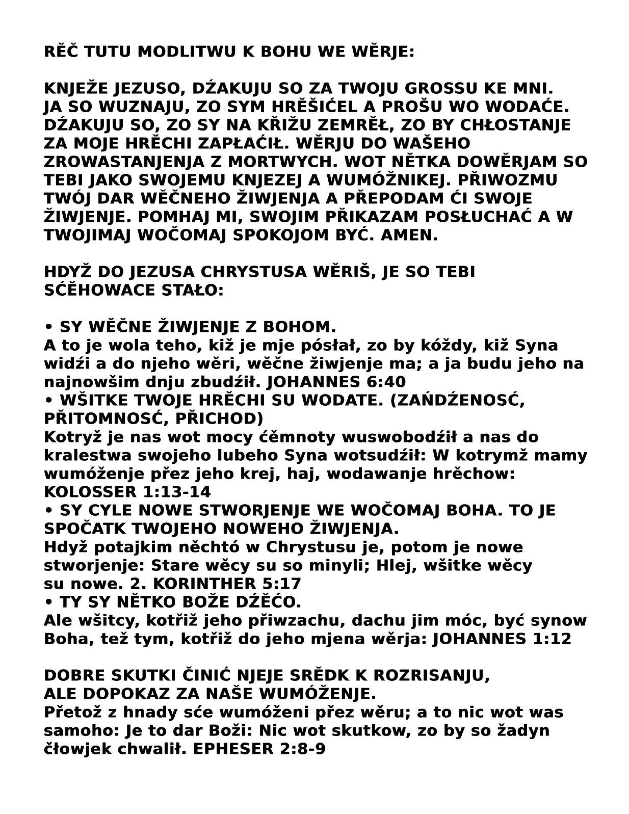 Upper Sorbian Do Not Fear Death Gospel Tract | PDF