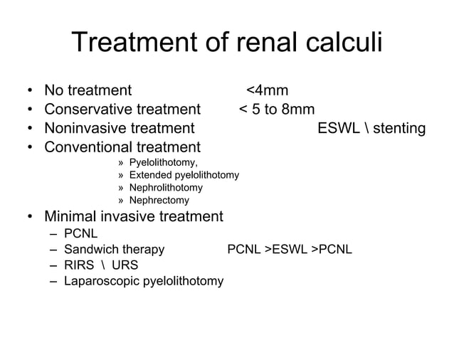 Upper urinary tract calculi | PPT