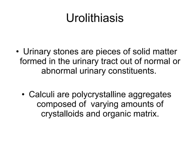 Upper urinary tract calculi | PPT