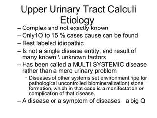 Upper urinary tract calculi | PPT