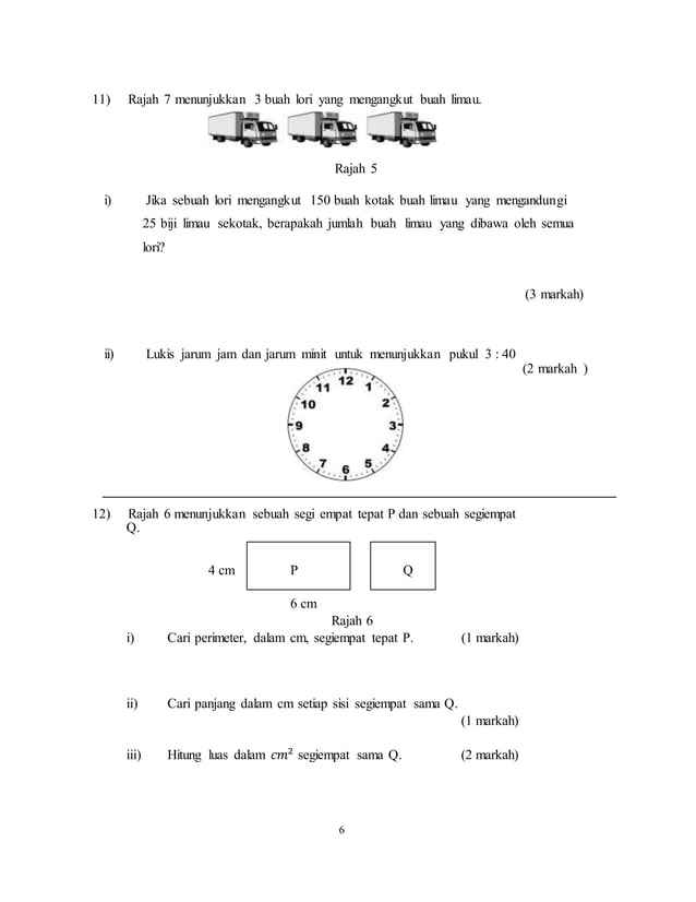 soalan tahun 5 - matematik - kertas 2 2017 | DOCX