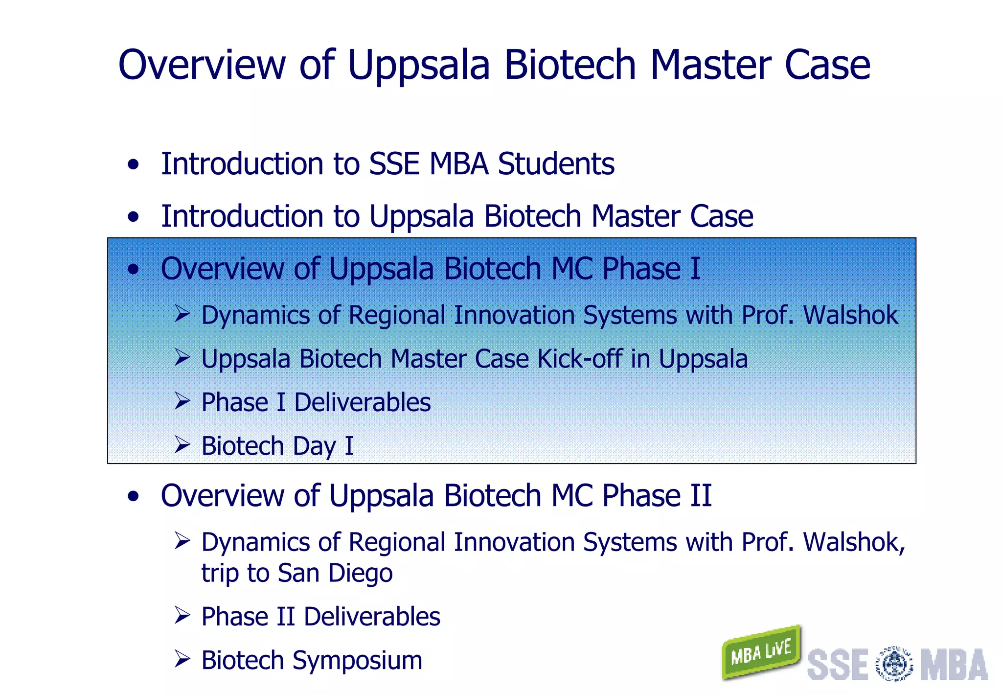 Uppsala Biotech Master Case Overview | PPT