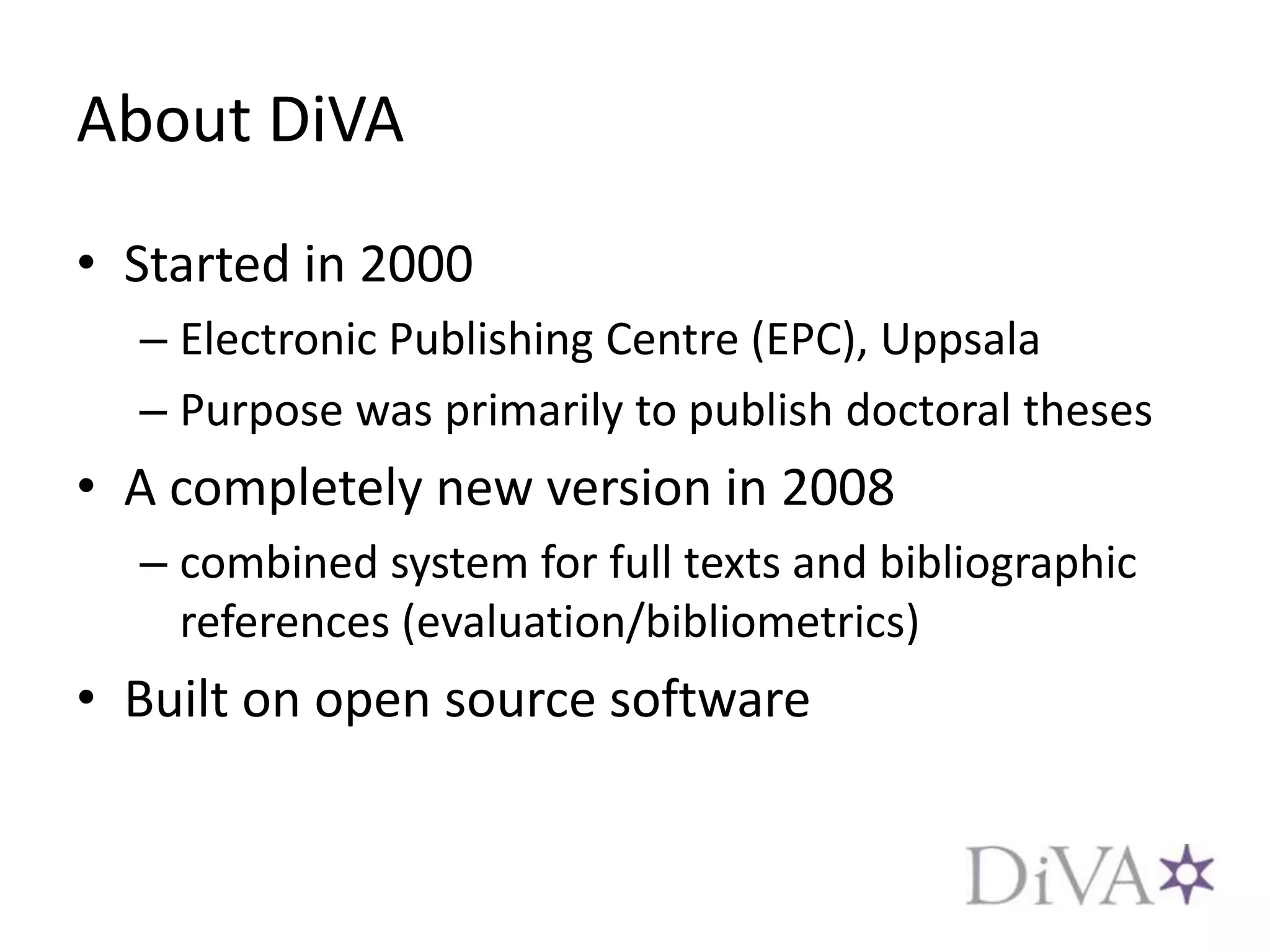 Uppsala: diva and open access | PPTX