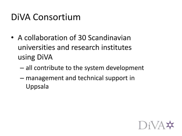 Uppsala: diva and open access | PPTX | Desktop Publishing | Computer ...