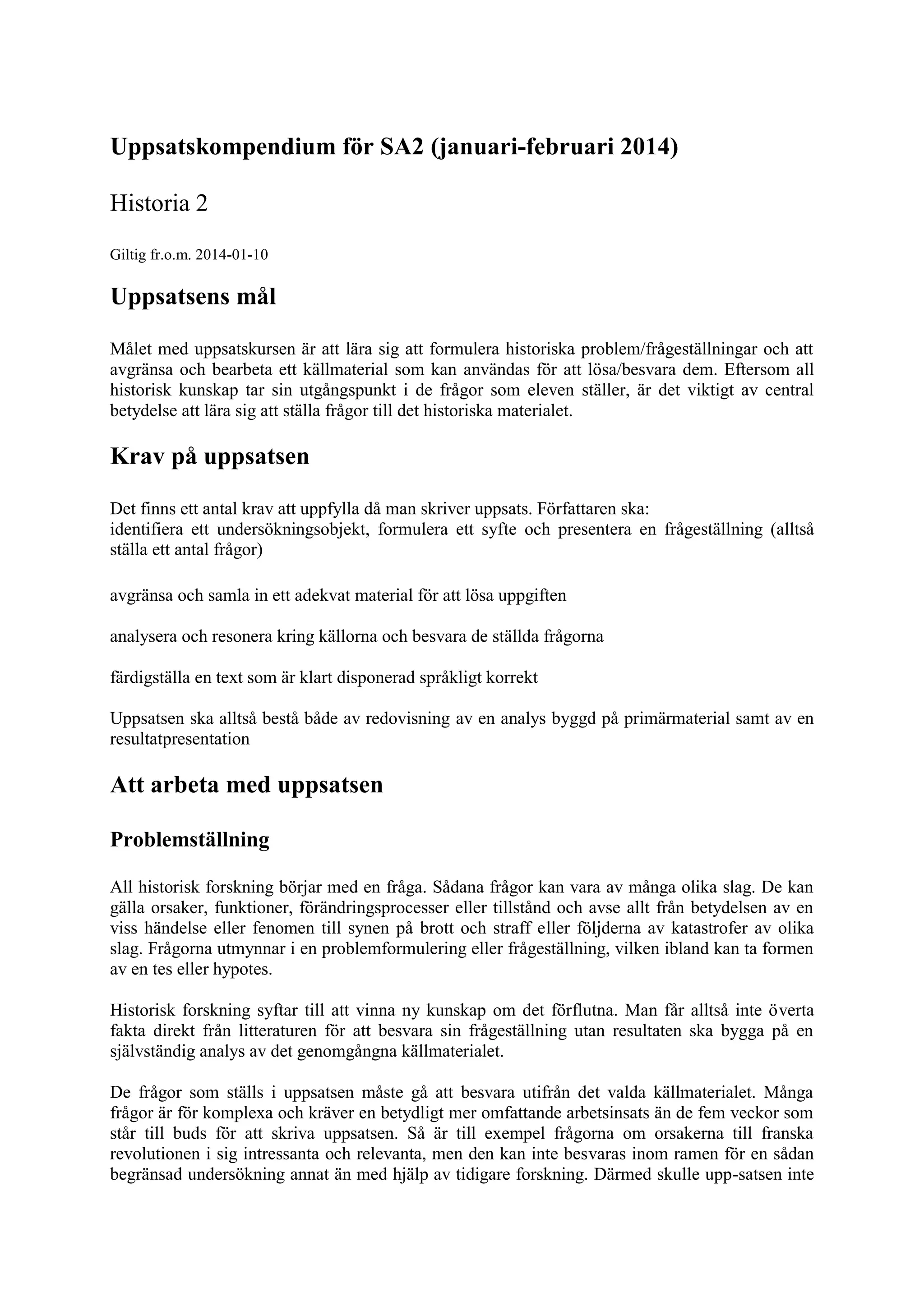 Uppsatskompendium för sa2 | DOCX