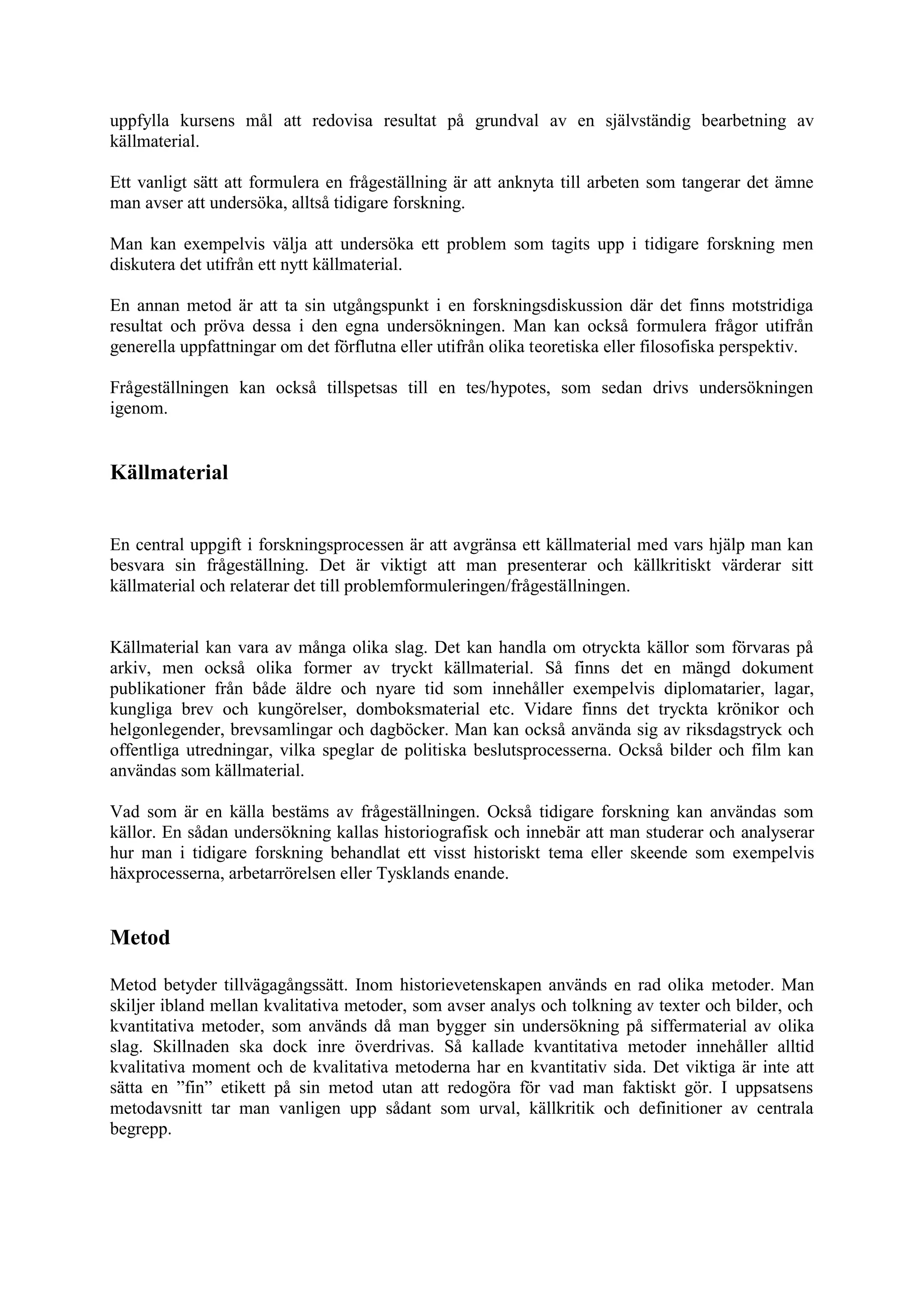 Uppsatskompendium för sa2 | DOCX