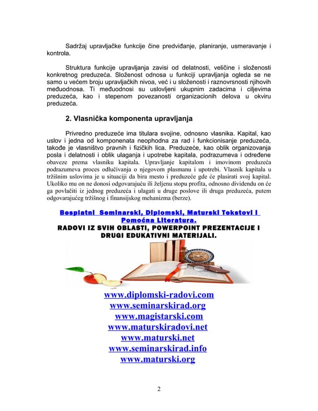 Upravljacka struktura preduzeca | DOC