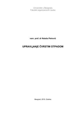 Upravljanje cvrstim otpadom | DOC