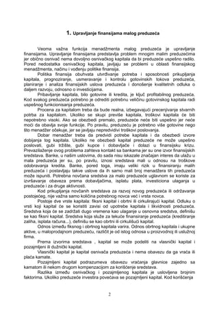 Upravljanje finansijama malog preduzeca menadzment malog i srednjeg biznisa 1 | PDF