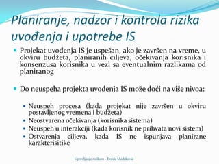 Upravljanje rizikom za predavanje | PDF