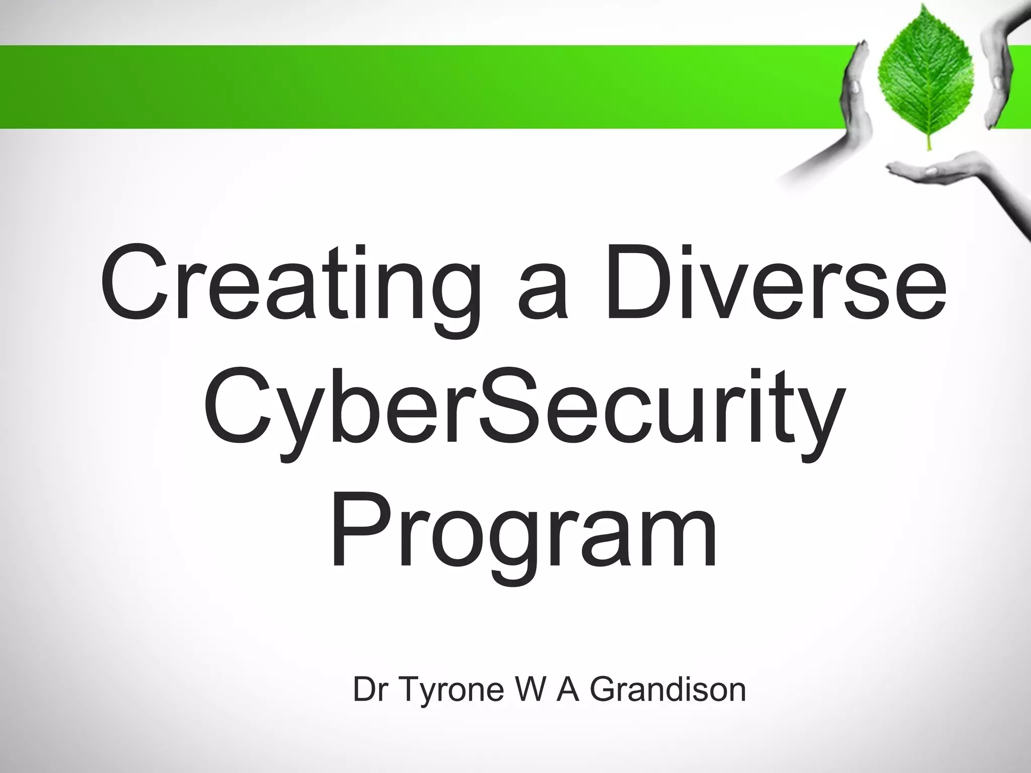 Creating A Diverse Cybersecurity Program Ppt