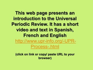Universal Periodic Review Tutorial | PPT