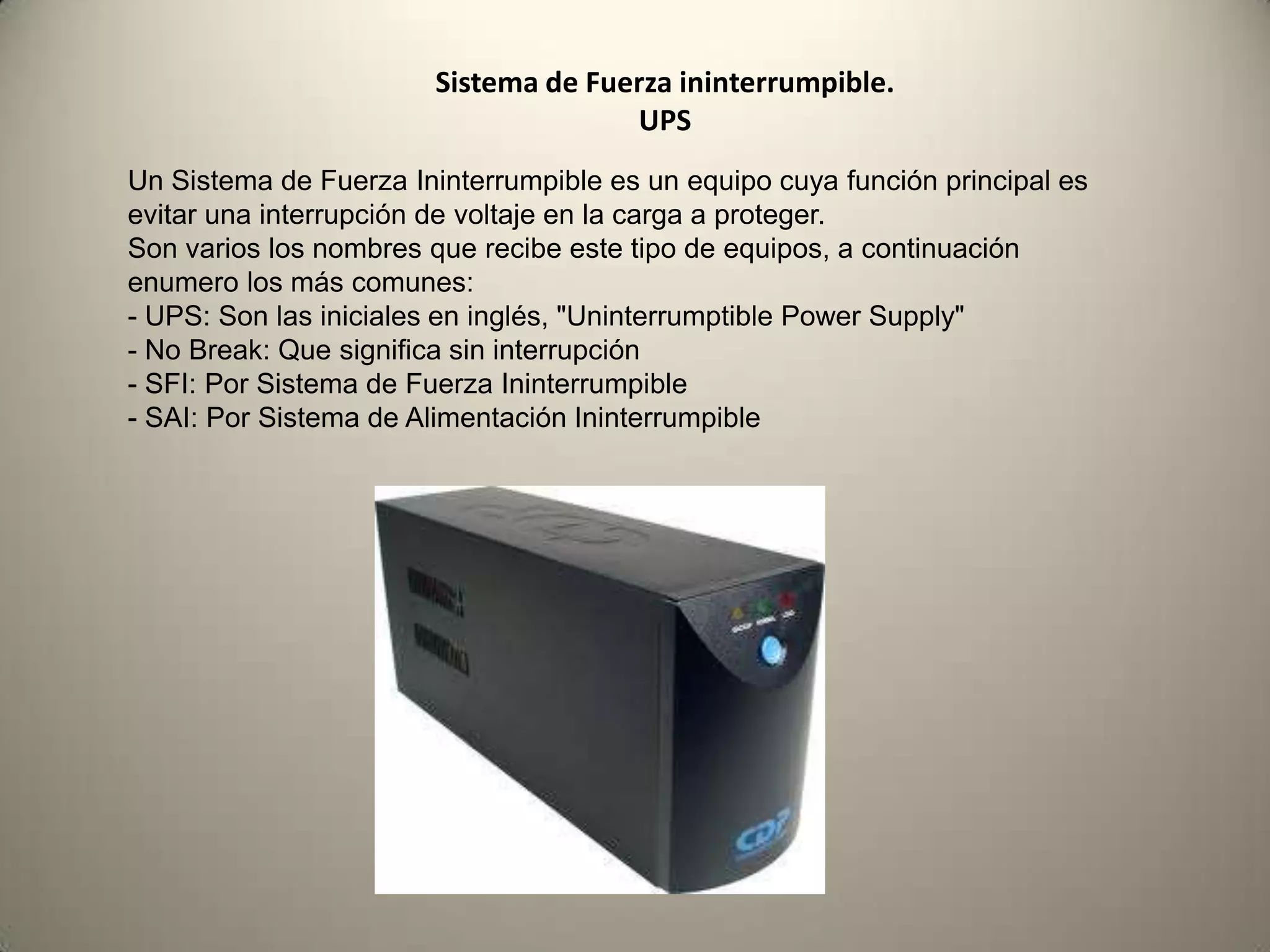 Principio de funcionamiento de las Ups | PPT