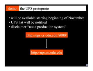 the UPS protoproto project | PPT