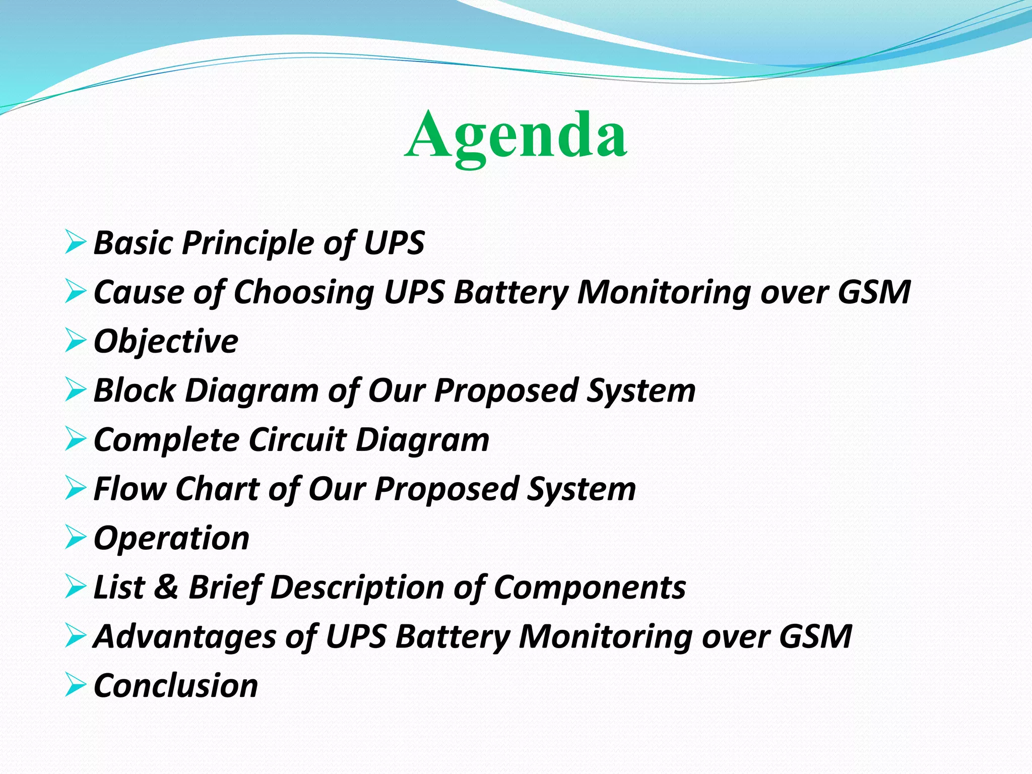 Ups battery monitoring system over gsm by humayun kobir | PPTX