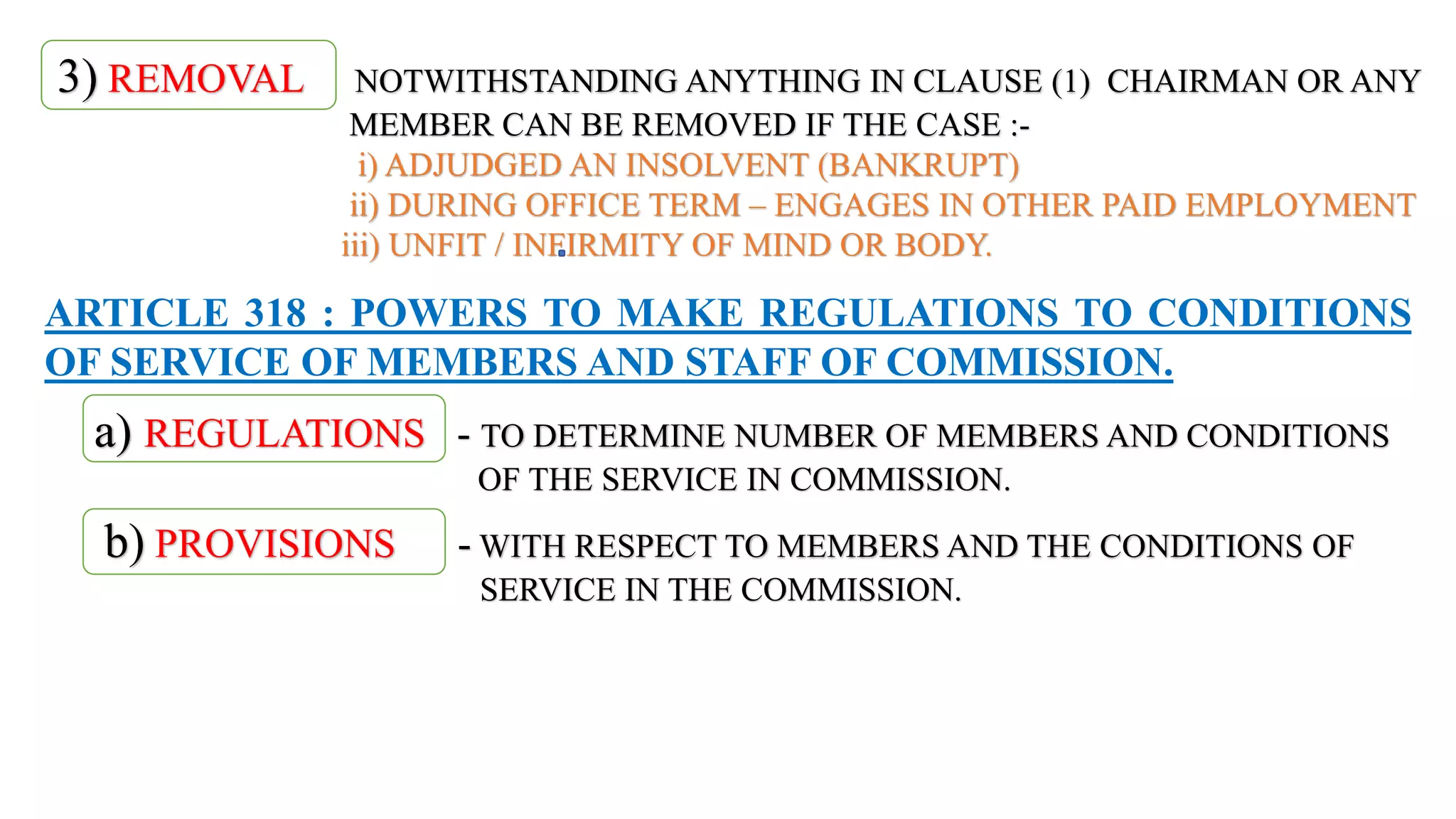 PUBLIC SERVICE COMMISSION Article 315 - Article 323 | PPTX