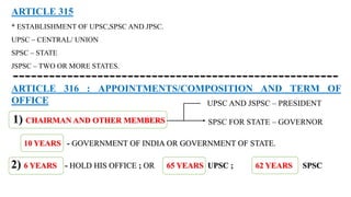 PUBLIC SERVICE COMMISSION Article 315 - Article 323 | PPTX