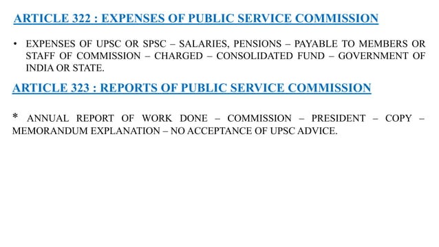 PUBLIC SERVICE COMMISSION Article 315 - Article 323 | PPTX