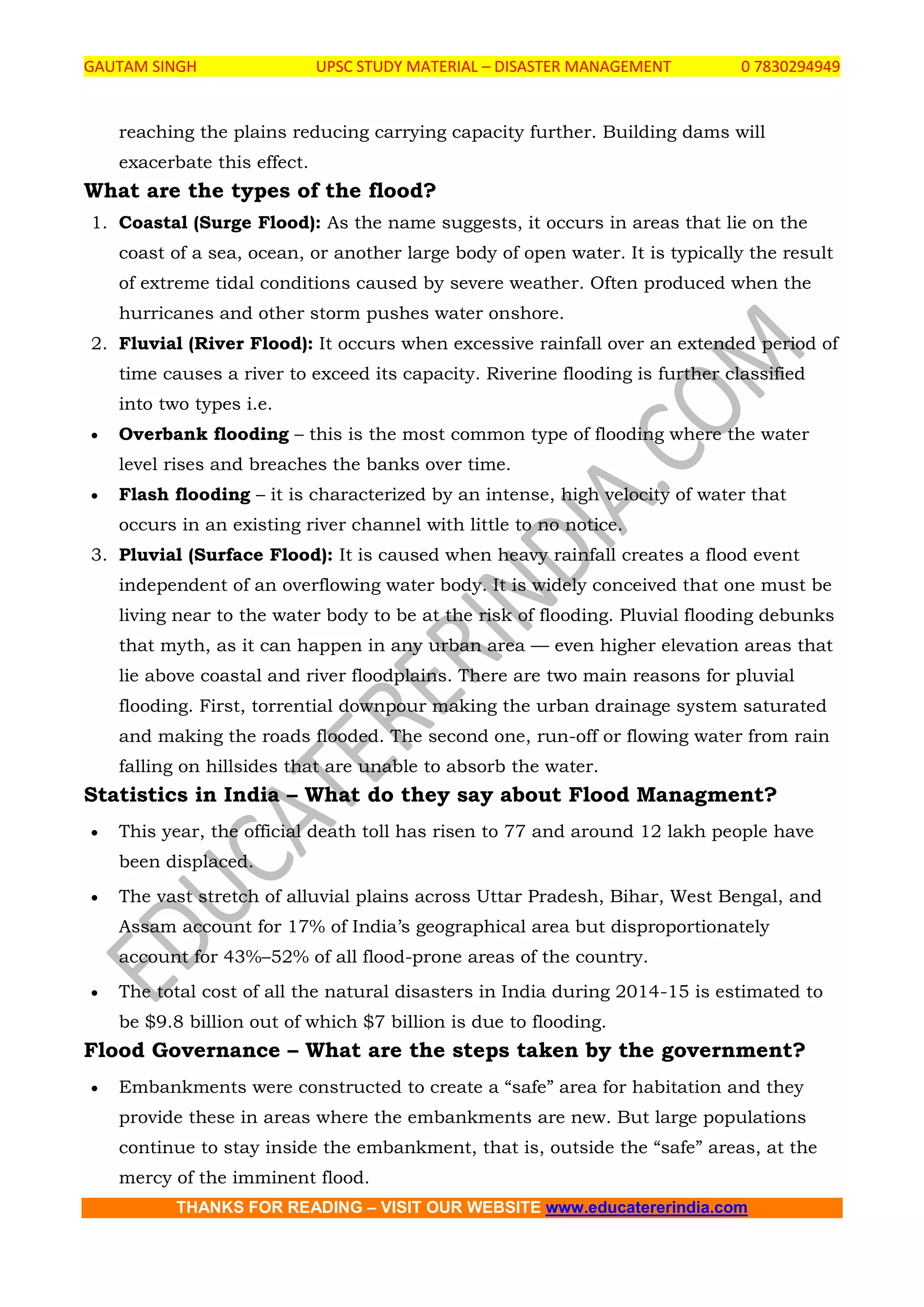 Upsc disaster management | PDF