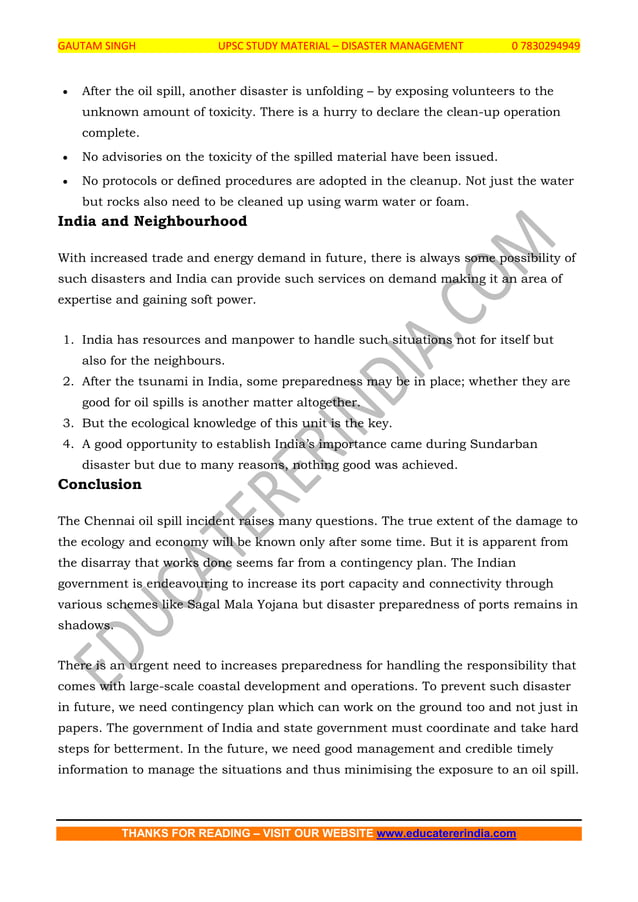 Upsc disaster management | PDF