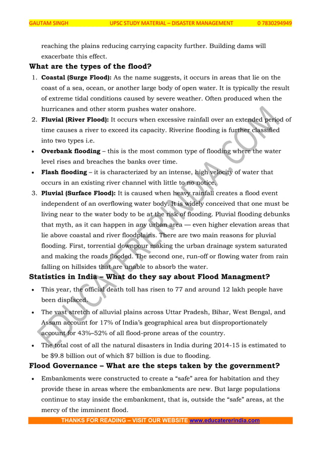 Upsc disaster management | PDF