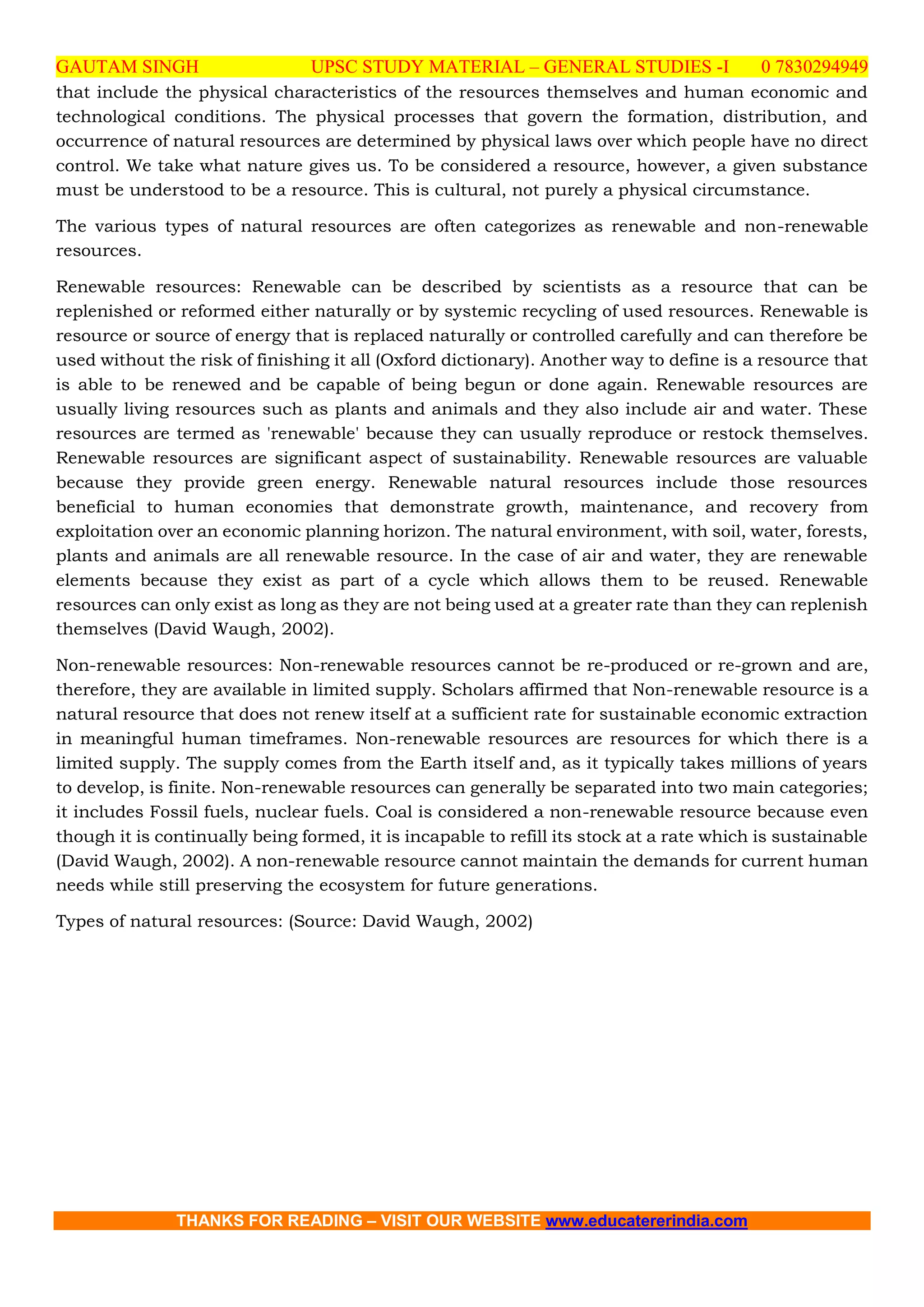 Upsc distribution of key natural resources across the world (including ...