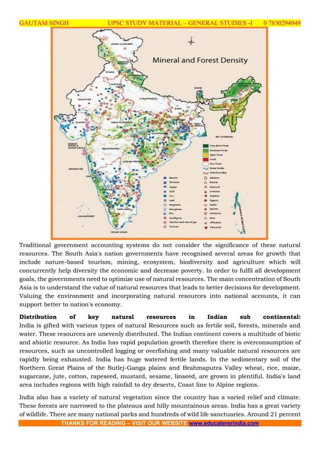 Upsc distribution of key natural resources across the world (including ...