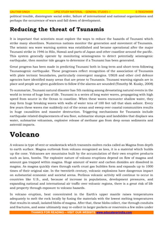 Upsc important geophysical phenomena such as earthquakes, tsunami ...