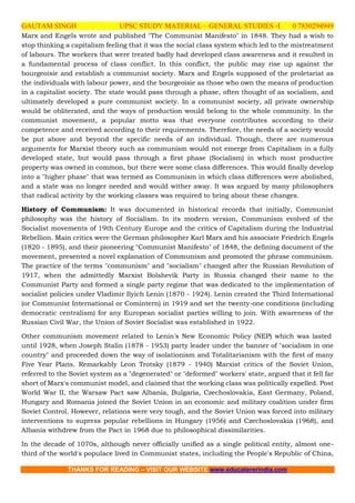 Upsc political philosophies like communism, capitalism, socialism etc. - their forms and effect ...