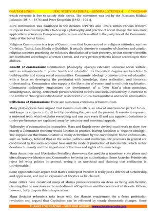 Upsc political philosophies like communism, capitalism, socialism etc. - their forms and effect ...