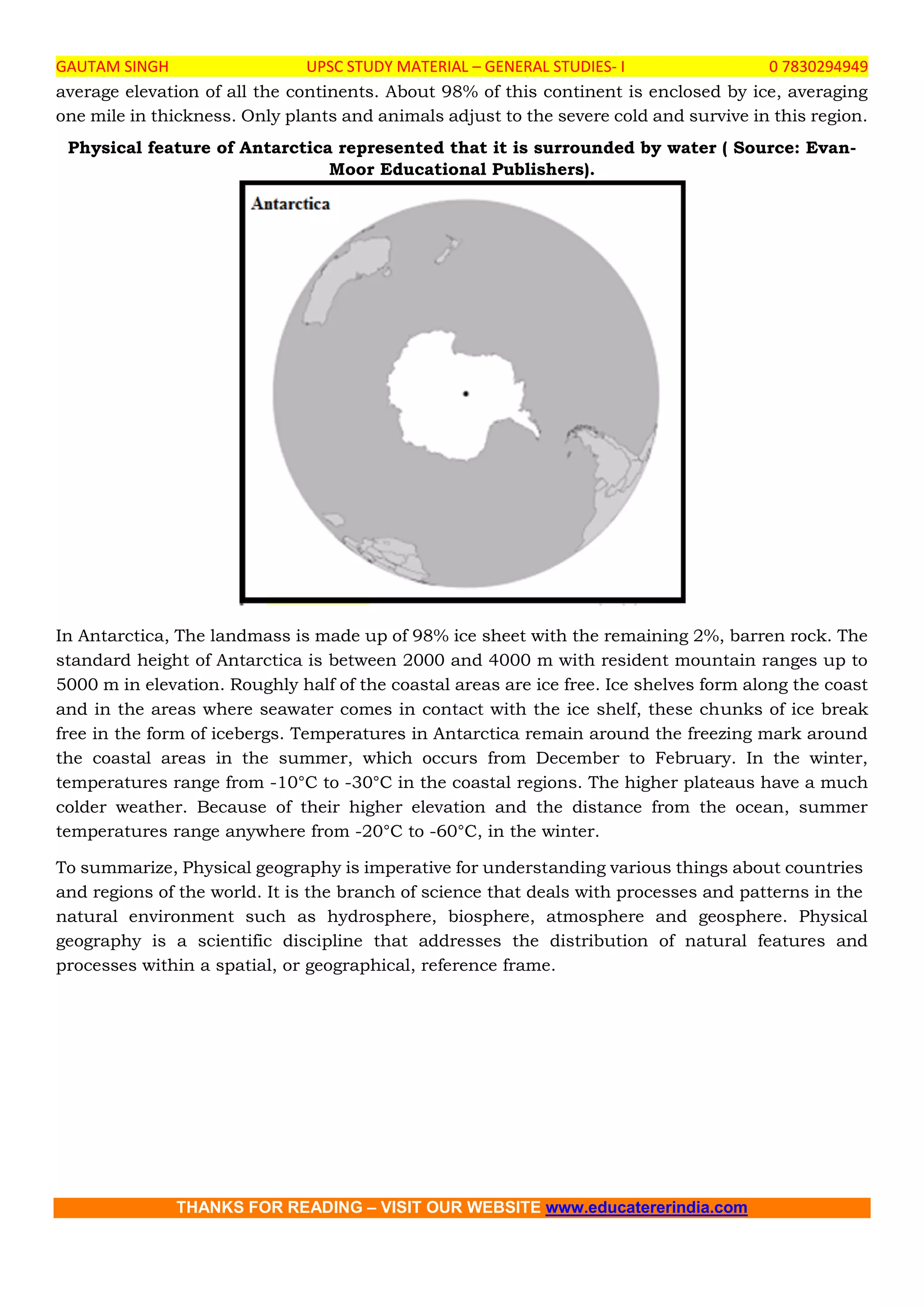 Upsc salient features of world's physical geography | PDF