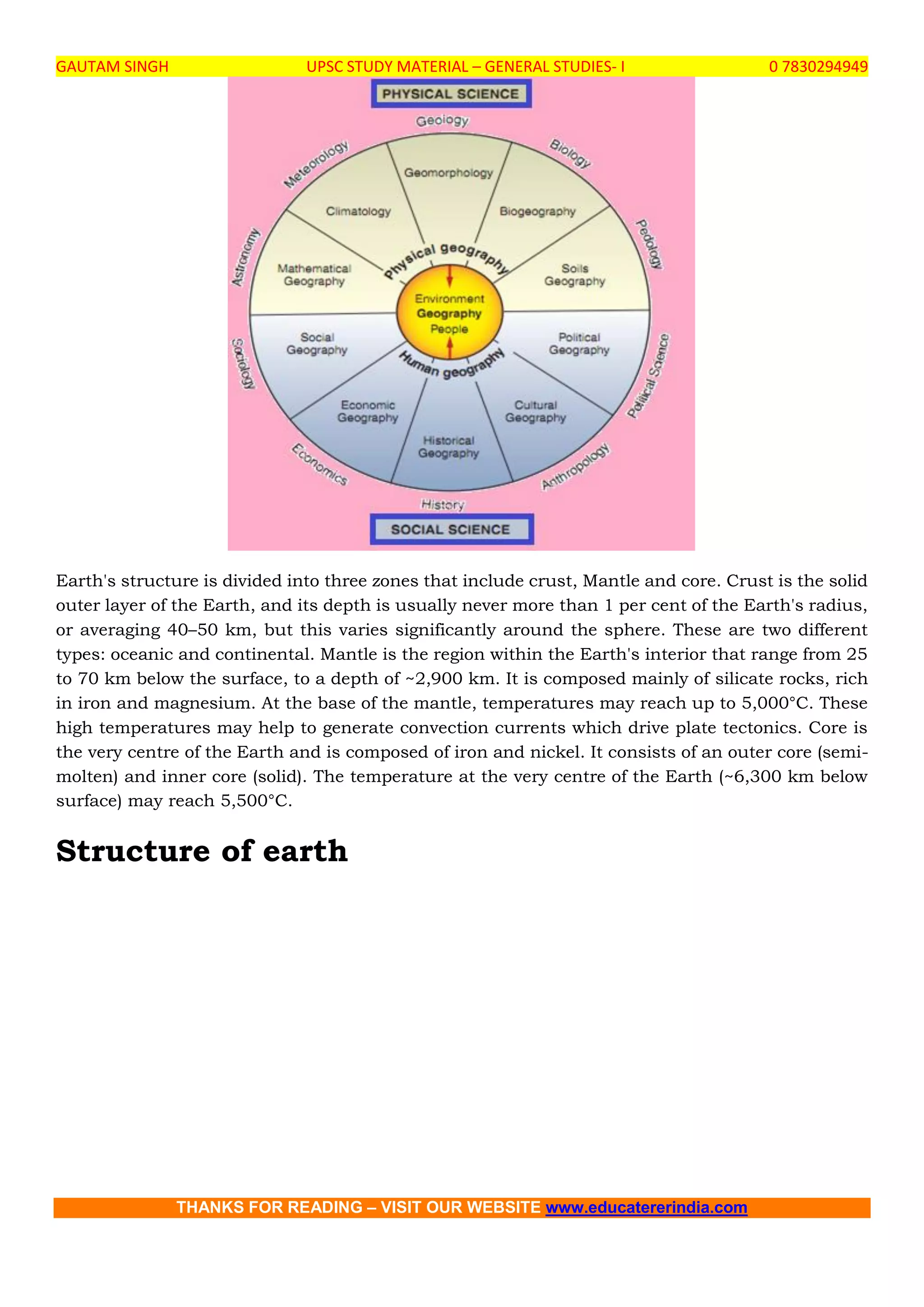 Upsc salient features of world's physical geography | PDF