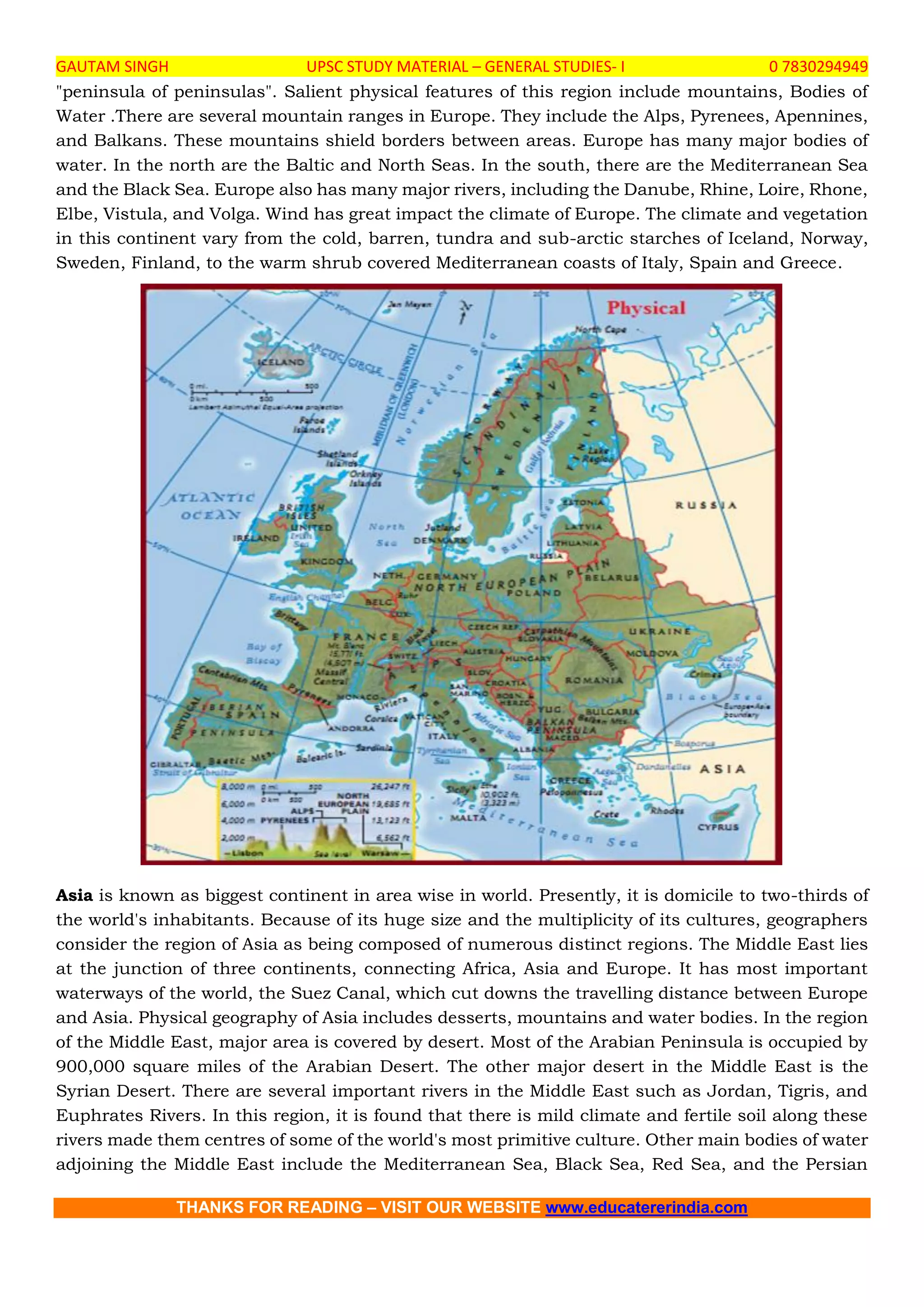 Upsc salient features of world's physical geography | PDF